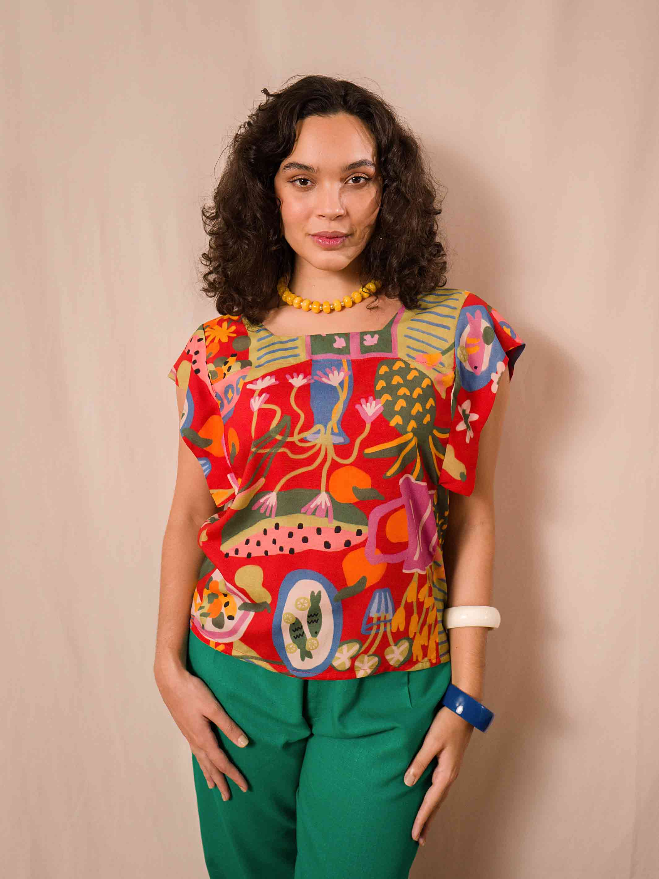 Blusa estampada feminina Enigma | DUAS design